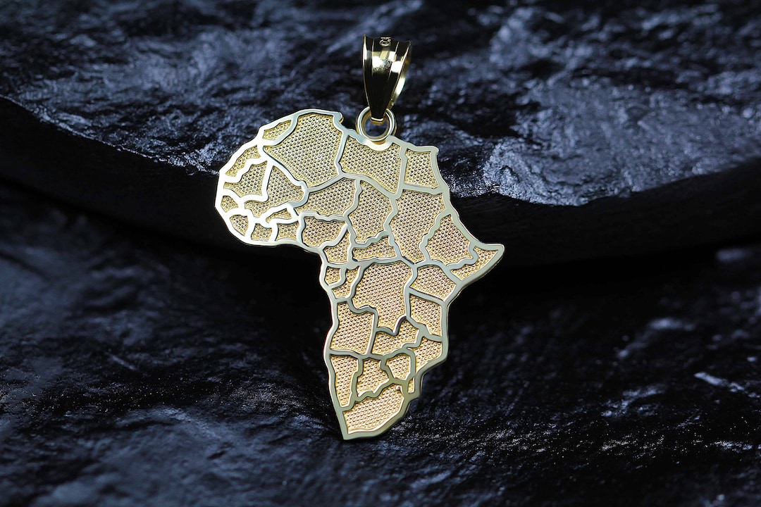 Gold Continent of Africa Charm Africa Pendant 10 Karat - Etsy