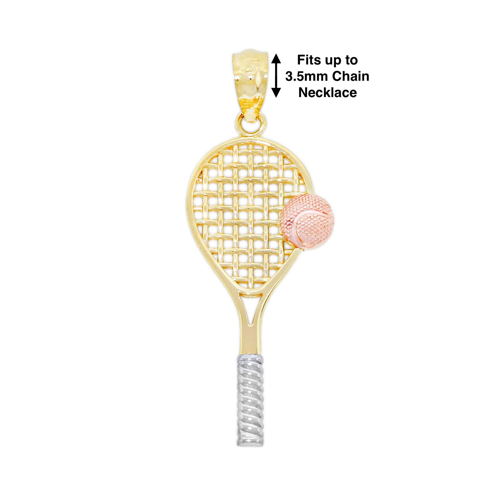 Gold Tennis Racquet With Rose Gold Ball 10 Karat Solid Gold - Etsy