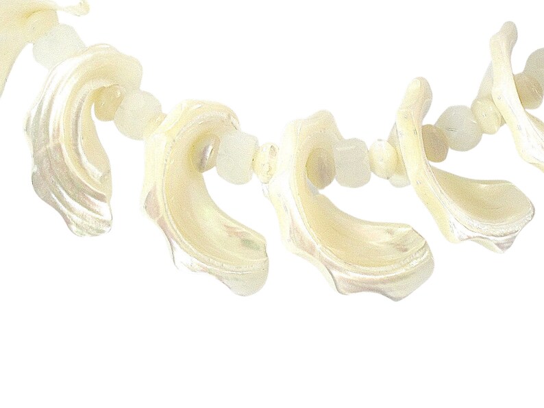 Mother of Pearl Necklace, White Necklace, Shell Jewelry, Statement ...