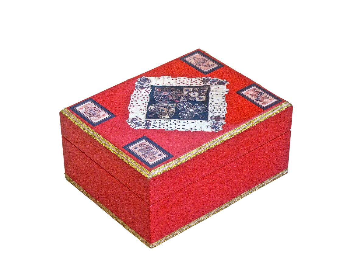 Decoupaged Card Box Bridge Card Box Mother's Daycard - Etsy