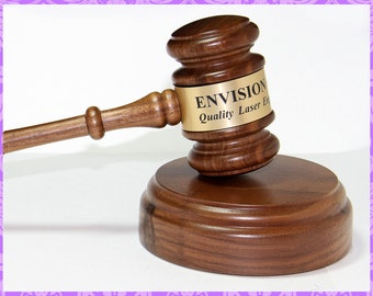 Personalized Engraved Gavel Set SOLID WALNUT Gift Box, 10 Gavel and 4 ...