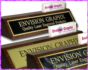 Personalized Card Holder Custom Desk Name Plate With Connected - Etsy