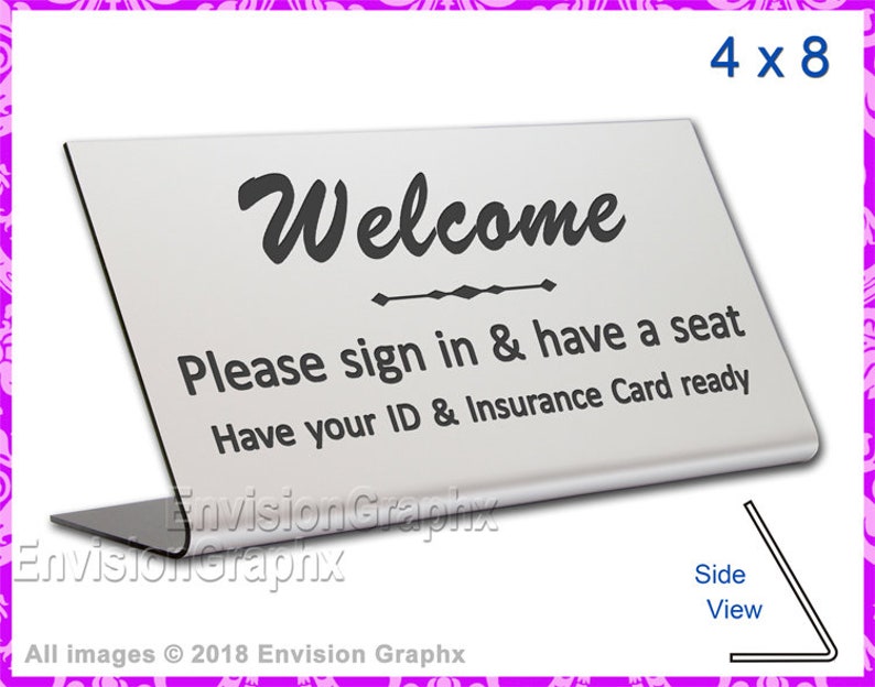 4x8 Engraved Plastic Doctors Office Front Desk Sign WELCOME - Etsy
