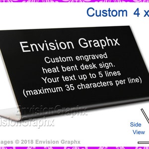 4x8 Custom Personalized Engraved Plastic Professional Office Table Desk ...