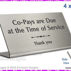 4x8 Engraved Plastic Professional Office Lobby Front Desk Sign - Co ...