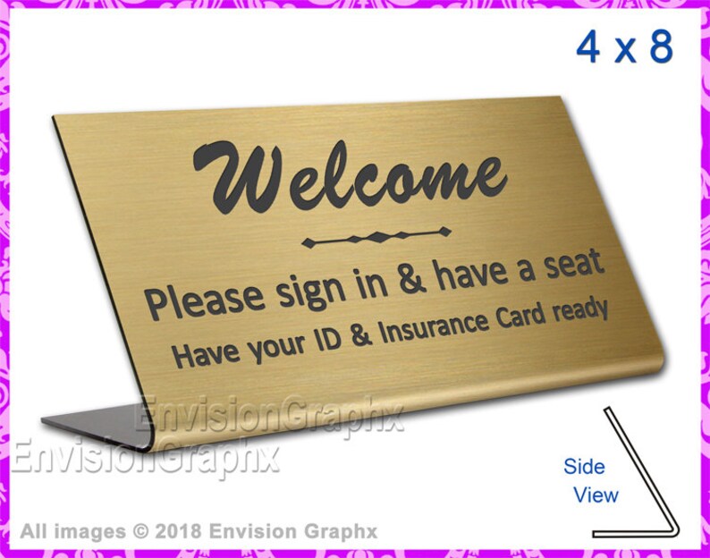 4x8 Engraved Plastic Doctors Office Front Desk Sign WELCOME - Etsy