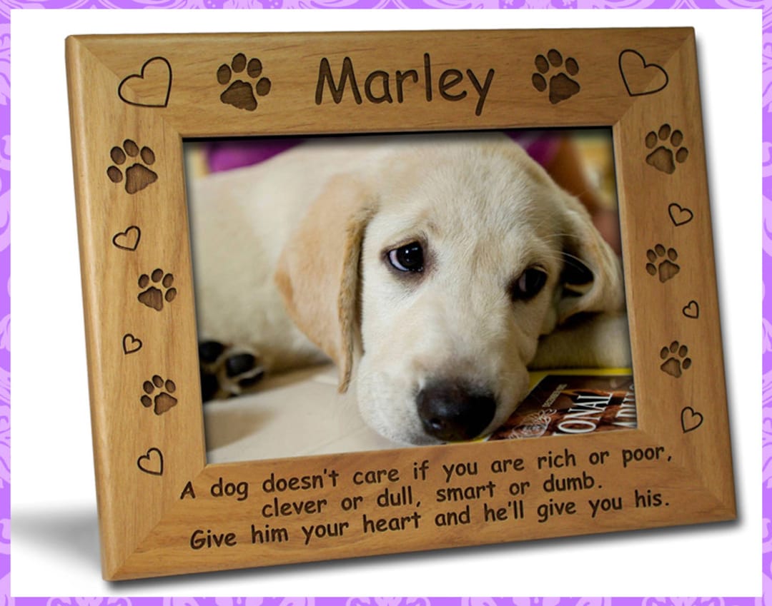5x7 Personalized Custom Engraved Pet Dog Picture Frame - Etsy