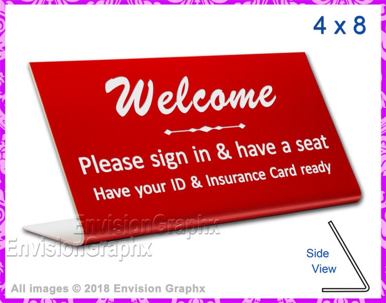 4x8 Engraved Plastic Doctors Office Front Desk Sign WELCOME - Etsy