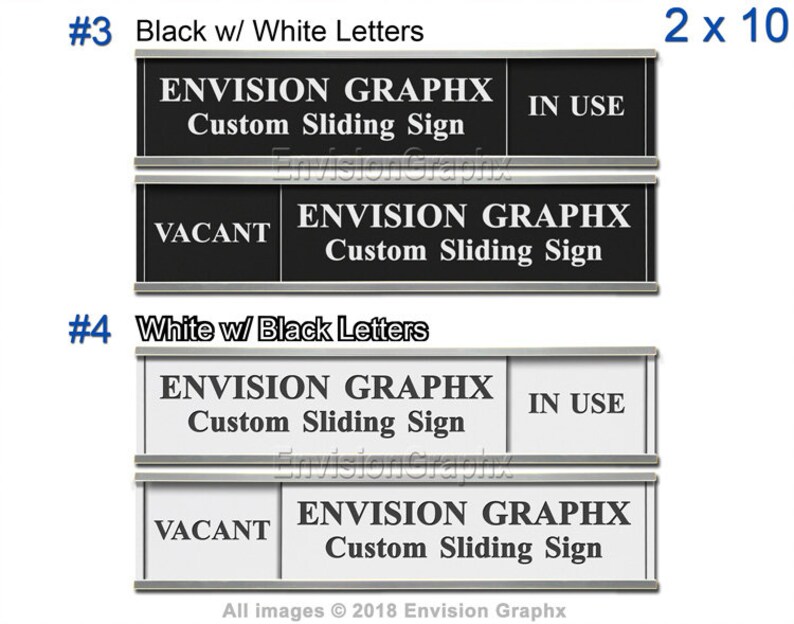 Custom Engraved 2x10 Sliding Door Wall Sign - Choose From 10 Color ...