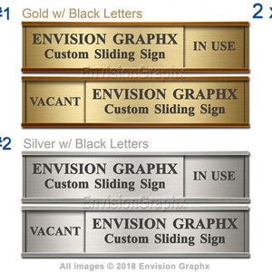 Custom Engraved 2x10 Sliding Door Wall Sign - Choose From 10 Color ...