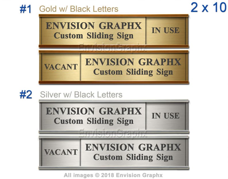 Custom Engraved 2x10 Sliding Door Wall Sign - Choose From 10 Color ...