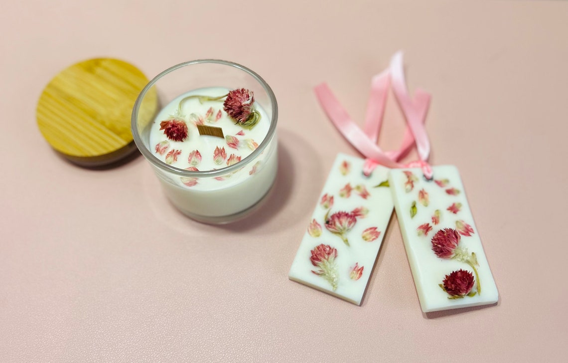CANDLE & WAX SACHET Set Gift Set Mother's Day Gift Rose Scented Candle ...