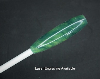 Personalized Music Conductor Baton: Purple and Green Swirl Acrylic Gift ...