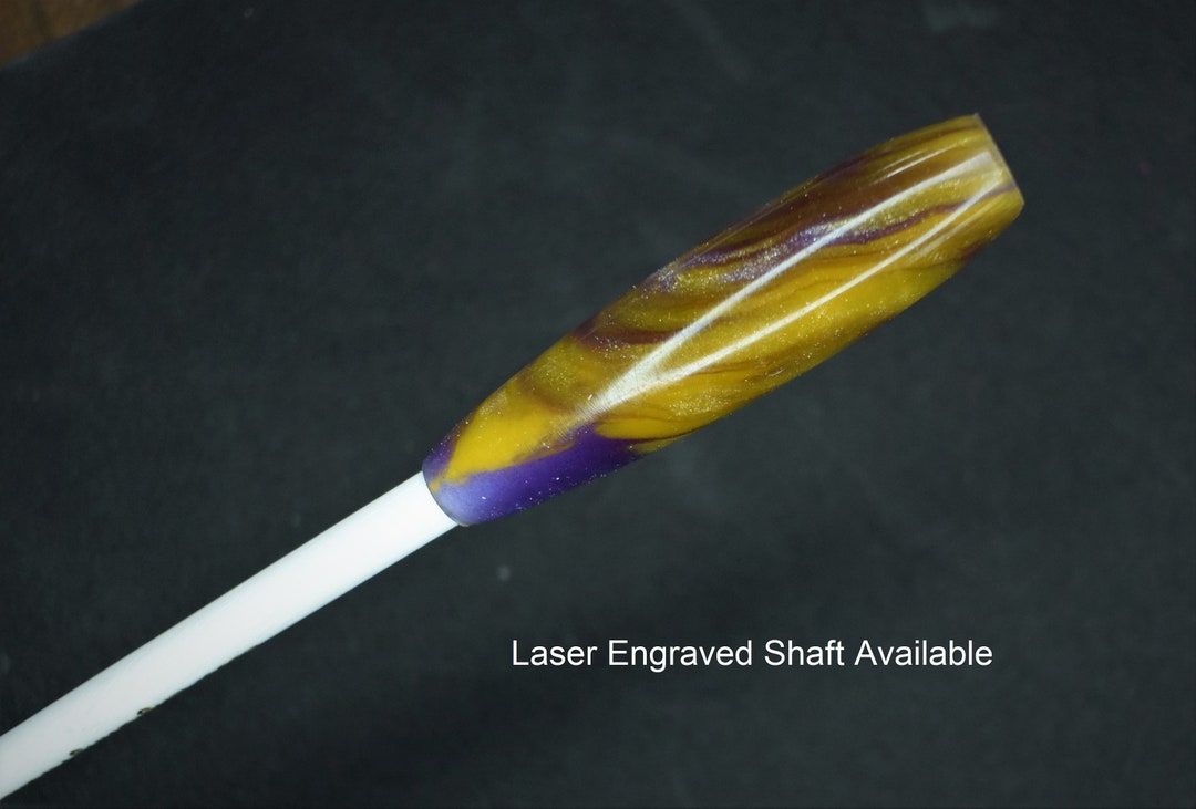Personalized Music Conductor Baton: Gold and Purple Swirl Acrylic ...