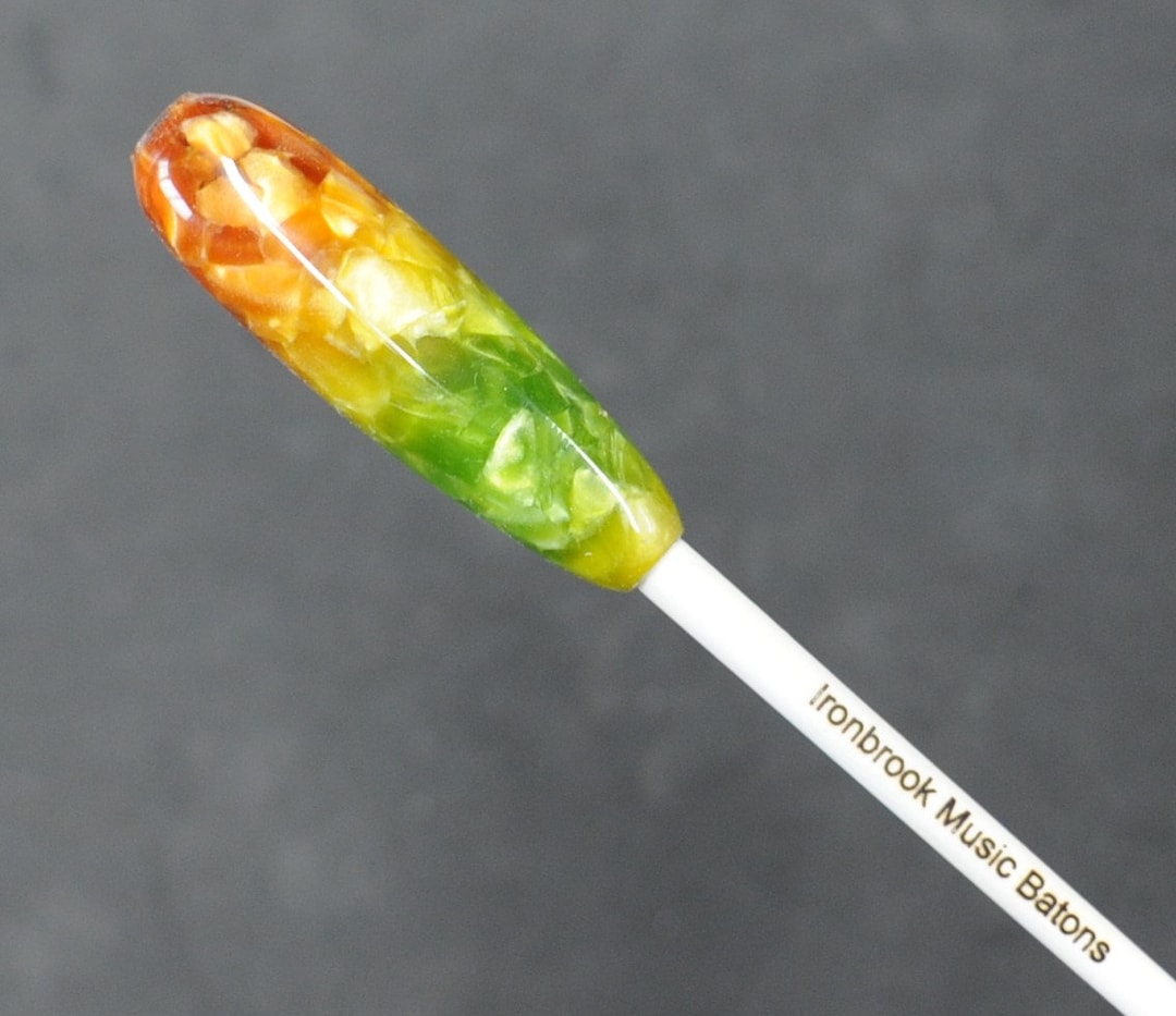 Personalized Music Conductor Baton: Orange Yellow Green Crush Acrylic ...