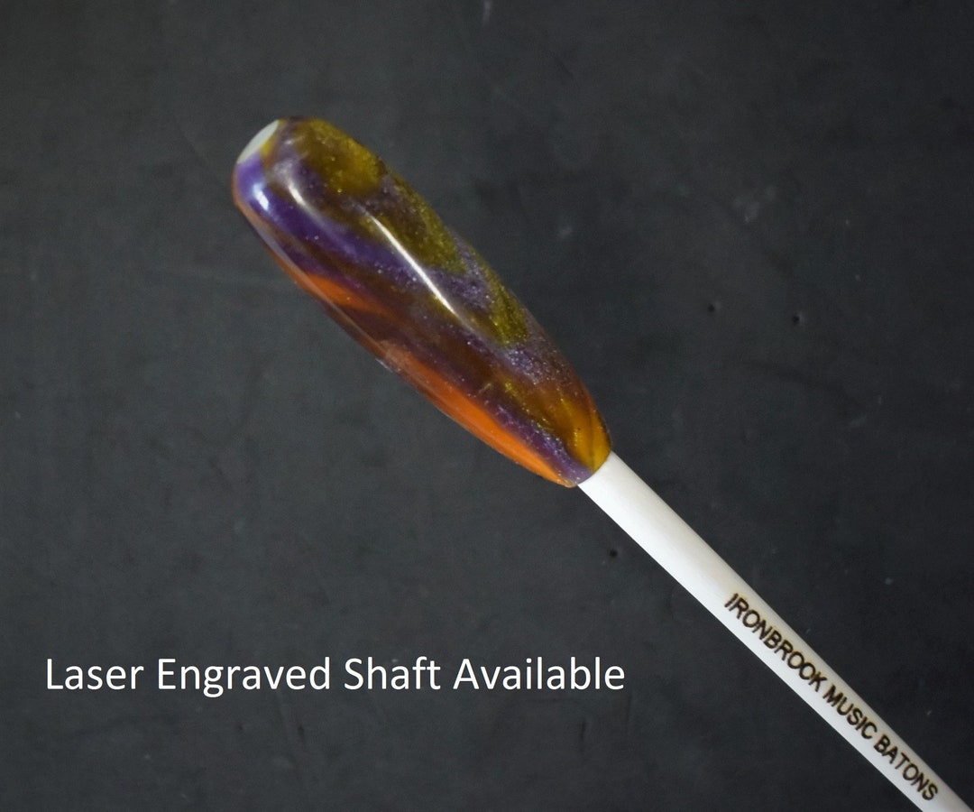 Personalized Music Conductor Baton: Gold Orange Purple Swirl Acrylic ...