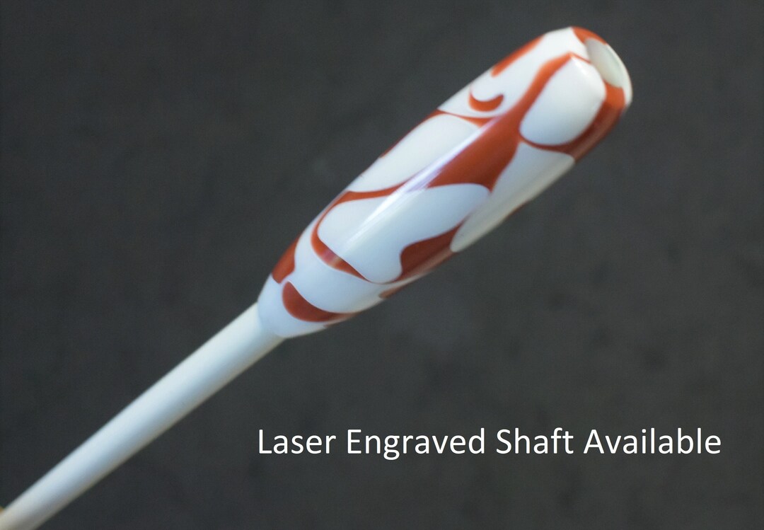 Personalized Music Conductor Baton: Red and White Swirl Acrylic Plus ...