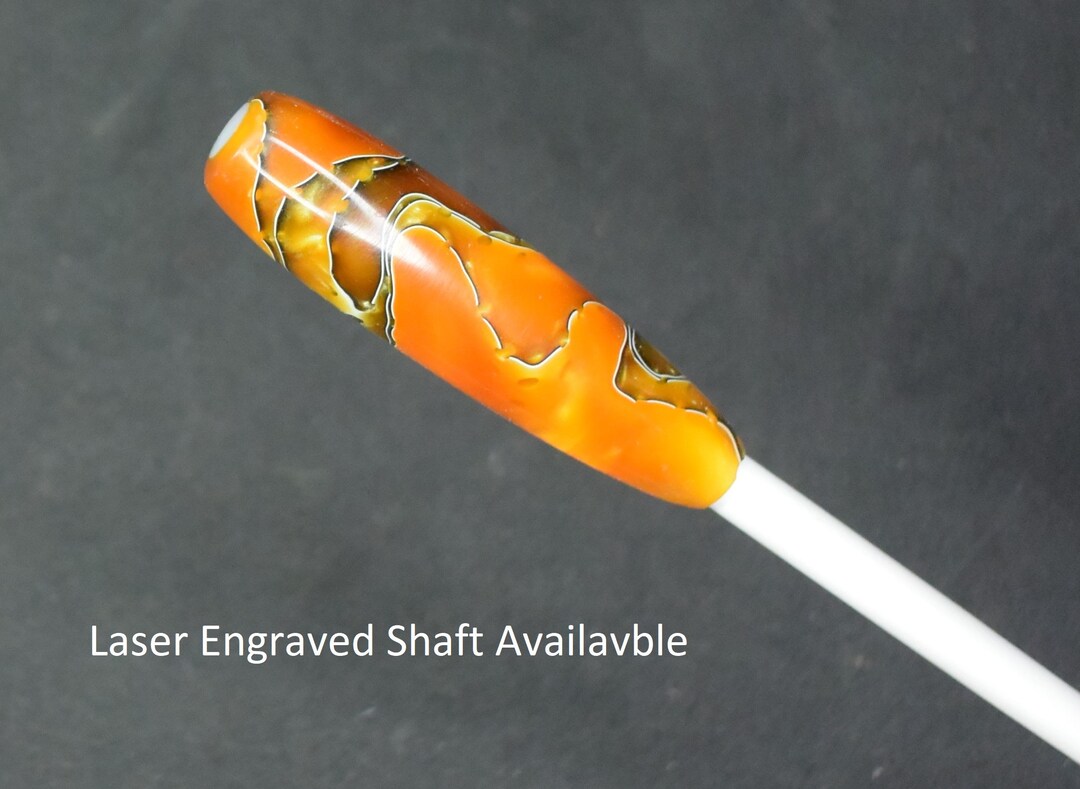 Personalized Music Conductor Baton: Orange With Black White Swirl ...