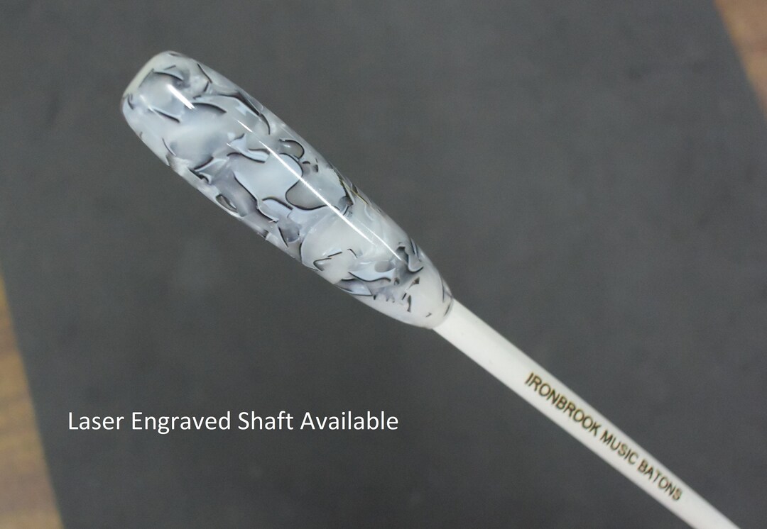 Personalized Music Conductor Baton: Black and Gray Swirl Acrylic With ...