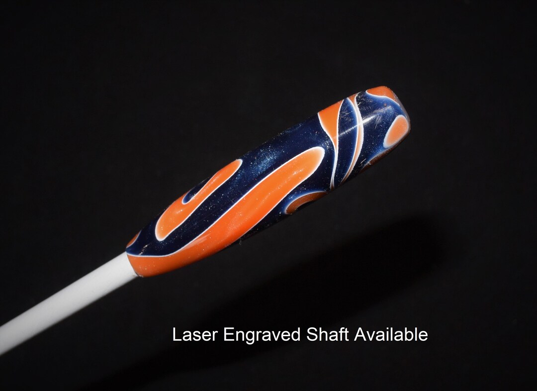 Personalized Music Conductor Baton: Blue With Orange White Swirl ...