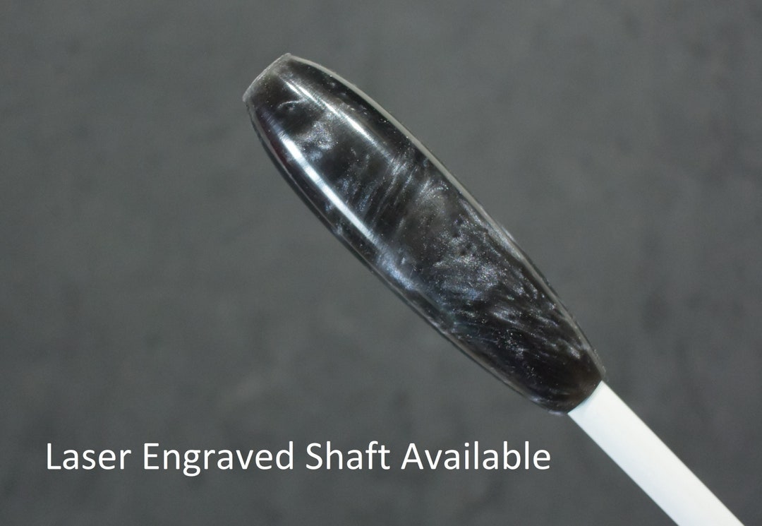 Personalized Music Conductor Baton: Black With Gray Mist Swirl Acrylic ...