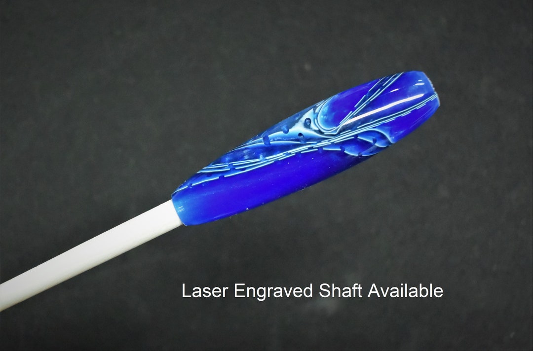 Personalized Music Conductor Baton: Blue With White Black Swirl Acrylic ...