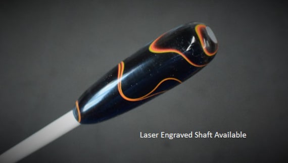 Music Conductor Baton: Black With Orange Swirl Acrylic With | Etsy
