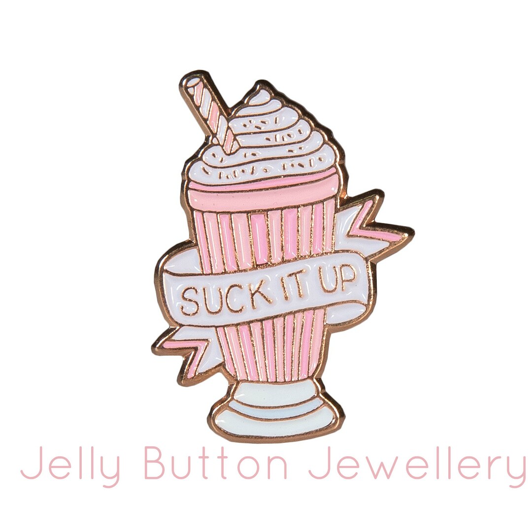 Suck It up Milkshake Enamel Pin - Etsy