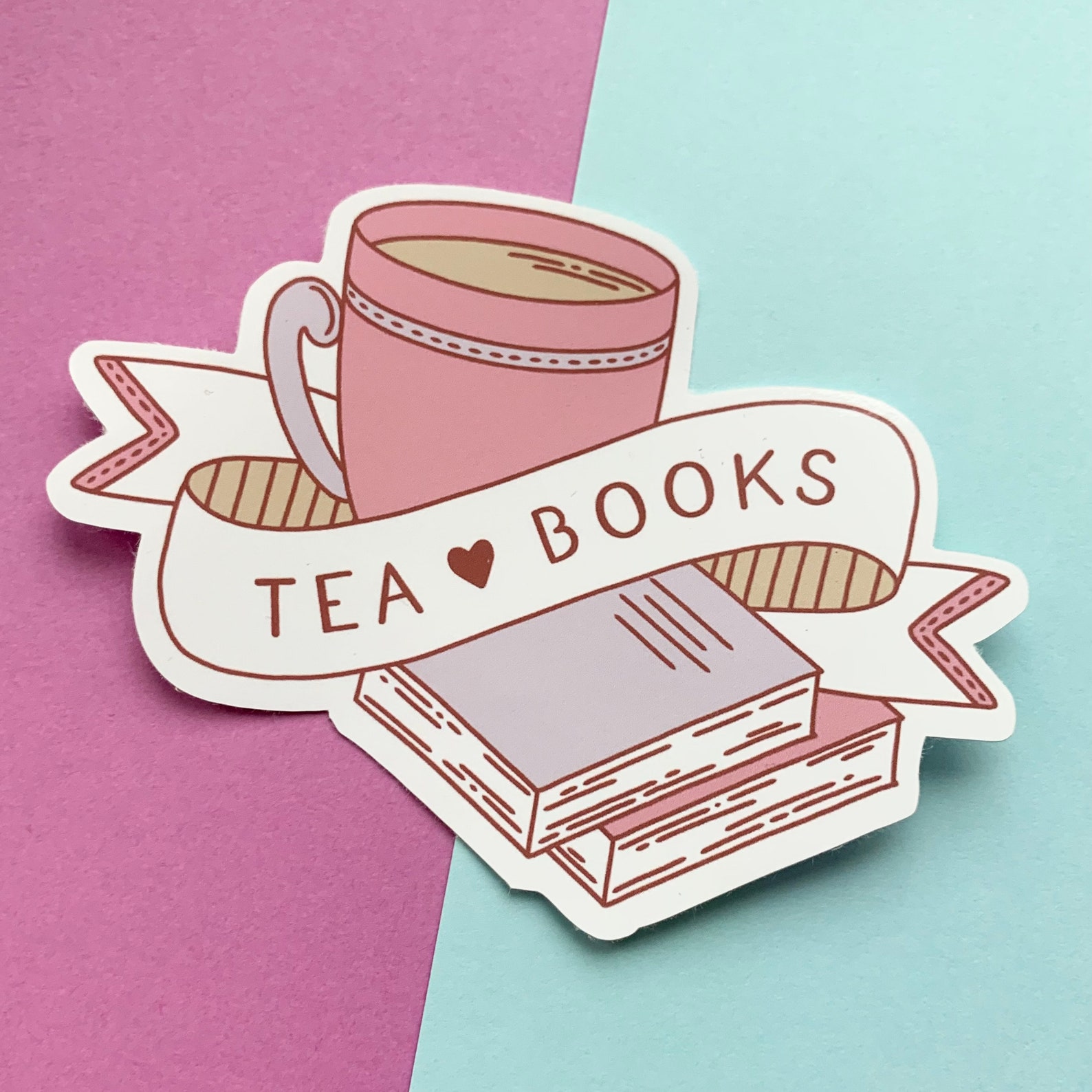 Tea/books Vinyl Sticker - Etsy