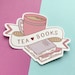 Tea/books Vinyl Sticker | Etsy