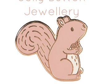 Red Squirrel Rose Gold Enamel Pin Badge - Etsy UK