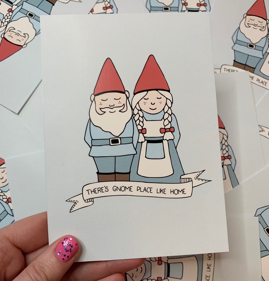 There's Gnome Place Like Home Postcard new Home - Etsy