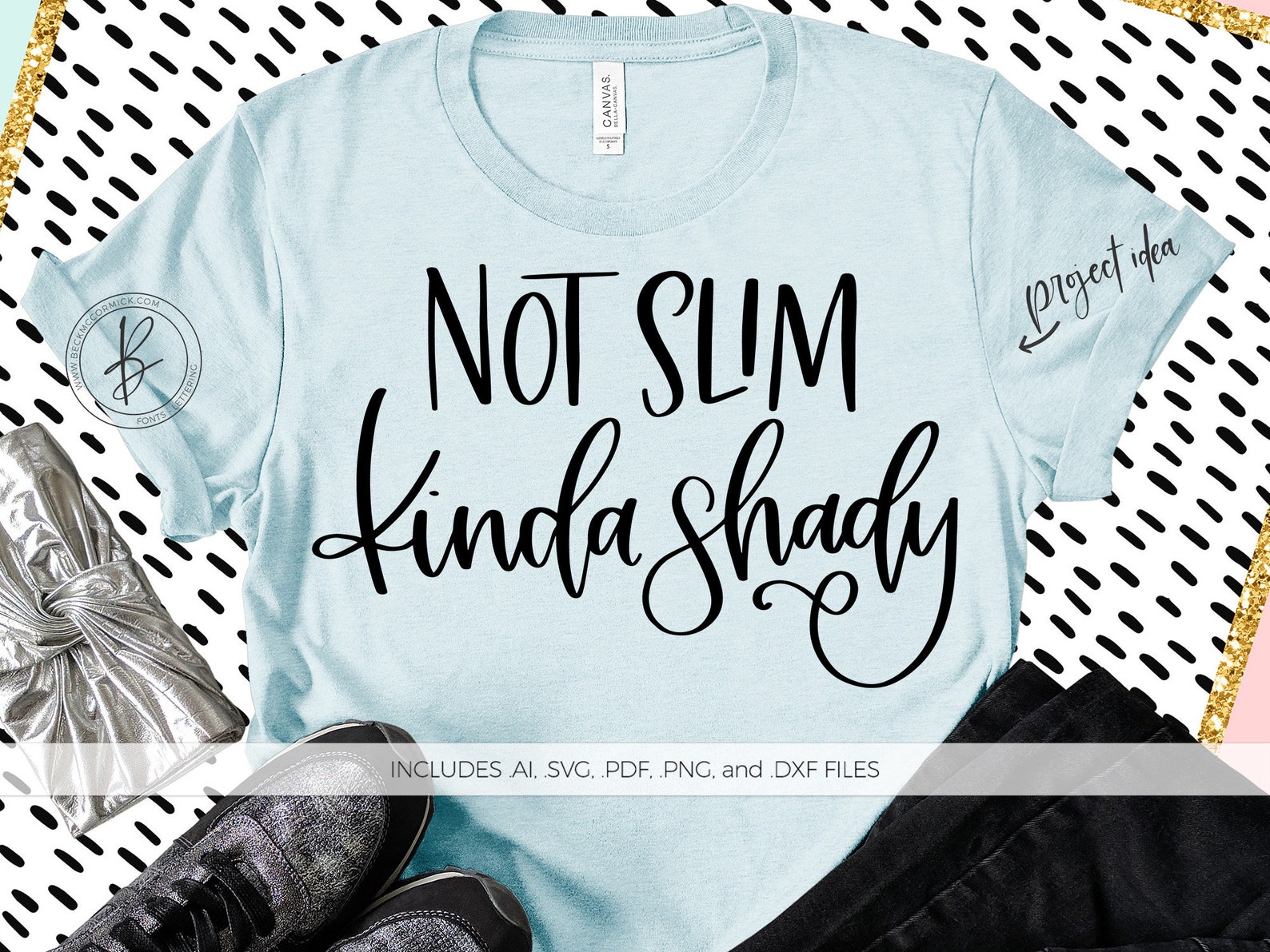 Not Slim Kinda Shady SVG File Silhouette Cut File Instant - Etsy