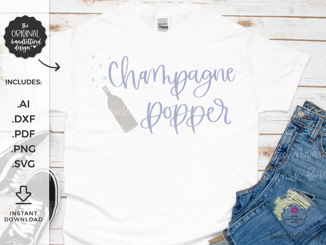 Champagne Popper SVG File Silhouette Cut File Instant Download for ...