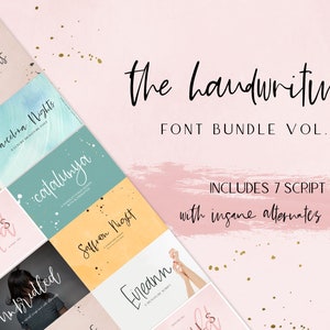 The Handwriting Font Bundle Cricut Fonts Cursive Font Script Font ...