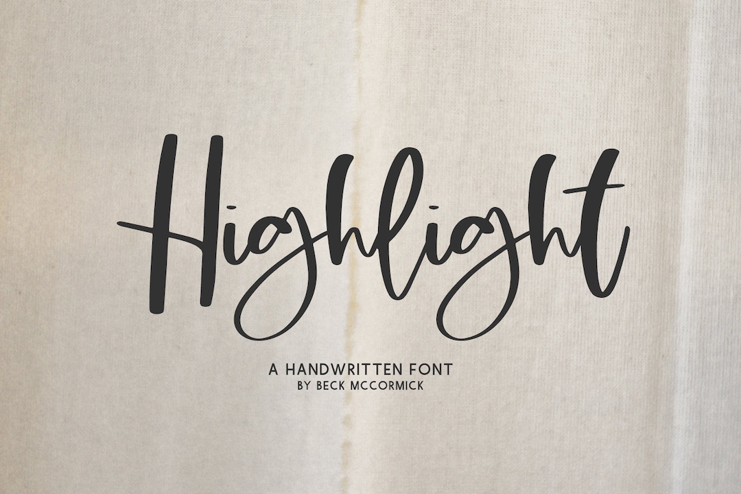 Highlight Script Font Modern Calligraphy, Handwritten Script Font, Boho Fonts, Cursive Fonts ...