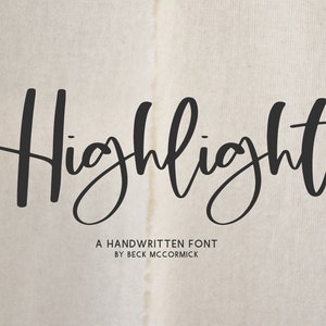 Highlight Script Font Modern Calligraphy, Handwritten Script Font, Boho Fonts, Cursive Fonts ...
