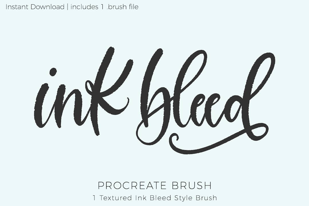 Ink Bleed - Procreate Brush, Procreate Lettering Brush, Calligraphy ...