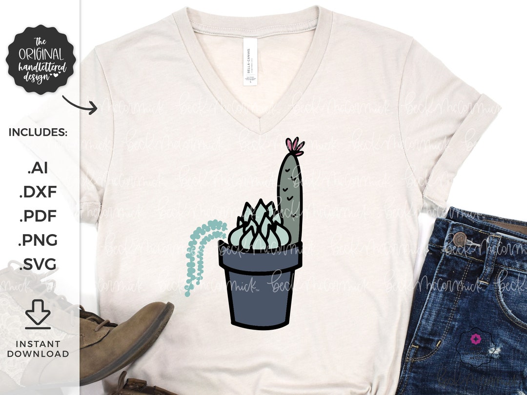 Succulent Drawing SVG File Silhouette Cut File Instant Download for ...
