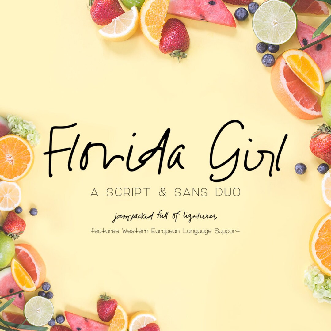 Florida Girl Script Font & Sans Font Modern Script Font, Cricut Fonts ...