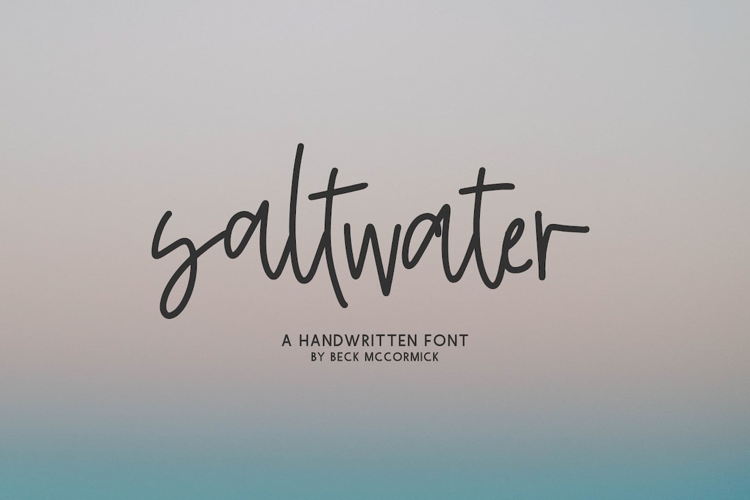 Saltwater Script Font Handwriting Font, Goodnotes Font, Handwritten ...
