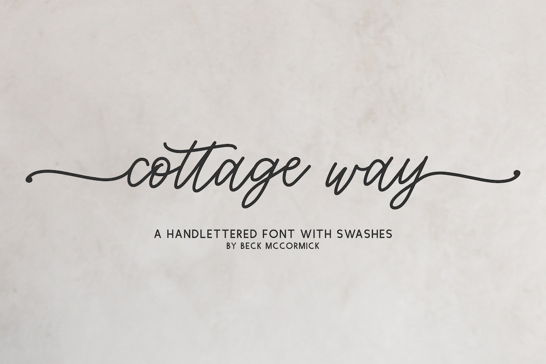 Cottage Way Script Font: Modern Calligraphy With Swashes - Etsy