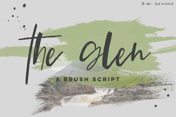 The Glen Brush Font Modern Script Font Textured Fonts | Etsy
