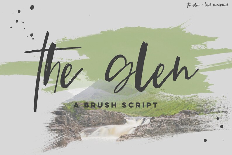 The Glen Brush Font Modern Script Font Textured Fonts - Etsy