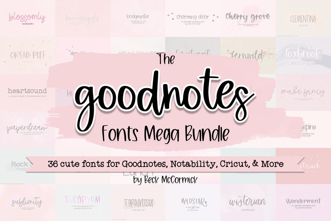 The Goodnotes Fonts Mega Bundle - Goodnotes Font - Procreate Font ...