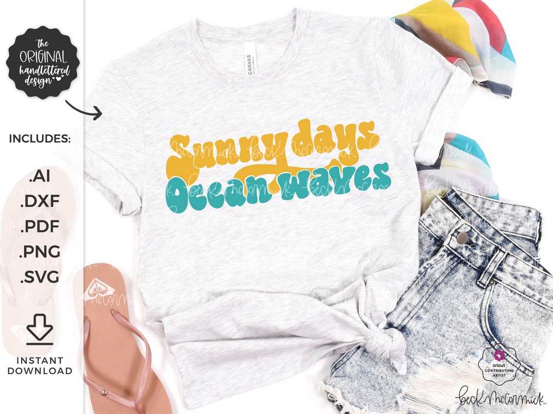 Sunny Days Ocean Waves SVG Beach Svg Summer Svg Vacation Svg Cricut ...