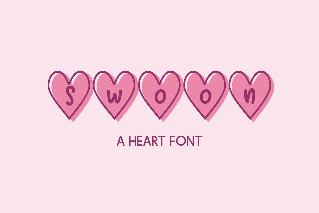 Swoon Heart Font: Valentine's Day Sans Font (OTF, TTF, Webfont) - Etsy