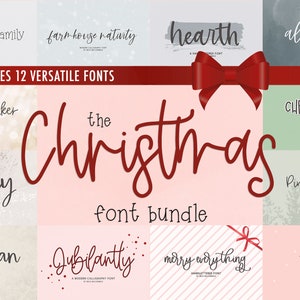 The Christmas Font Bundle Farmhouse Font Calligraphy Font - Etsy