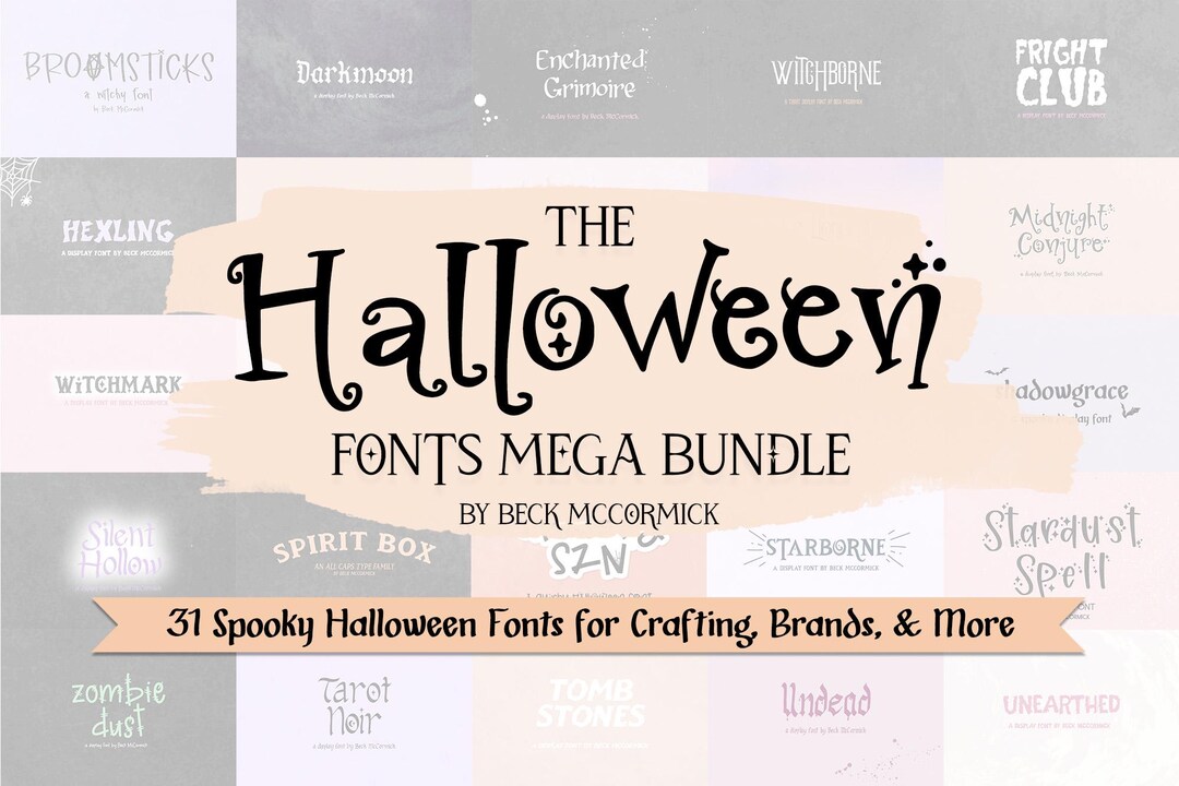 Halloween Font Mega Bundle: 31 Spooky Fonts for Cricut, Procreate ...