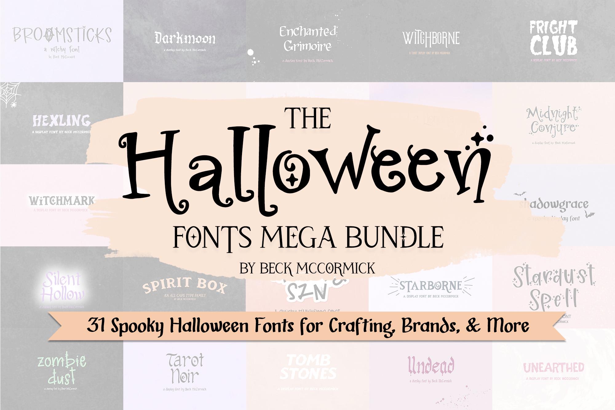 Halloween Font Mega Bundle: 31 Spooky Fonts for Cricut, Procreate ...